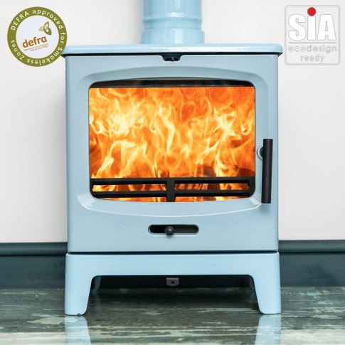 Rock Midi Blue Enamel Cast Iron Stove - 5KW - Defra Approved - Eco ...