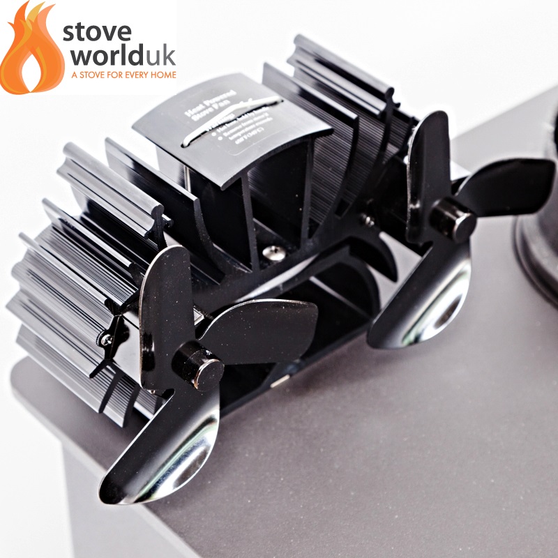 4 blade Black Zona heat powered stove fan, eco fan "NEW"