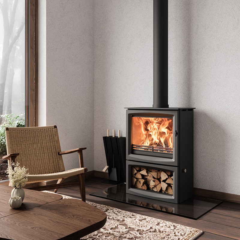 Defra Approved Ecosy+ Hampton Vista 500 Wide Ecodesign Wood Burning ...