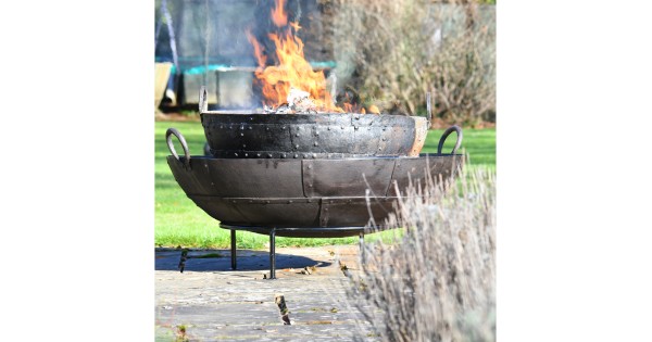 1,000mm Diameter 45KG Cast Iron Indian Fire Bowl Outdoor Fire Pit
