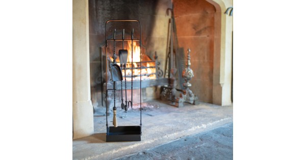 Ram Skull Wrought Iron Companion Set Sets - Wood Burning Stove Fireside ...
