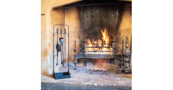 Ram Skull Wrought Iron Companion Set Sets - Wood Burning Stove Fireside ...