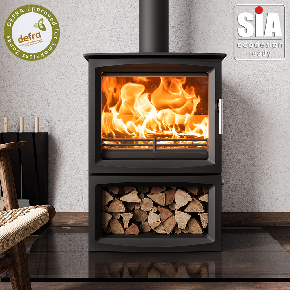 Defra Approved Ecosy+ Hampton Vista 500 Wide Ecodesign Wood Burning ...